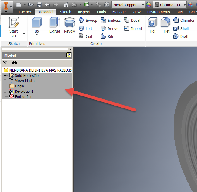 Autodesk® Inventor®: Elements are grayed out in the browser of a Part