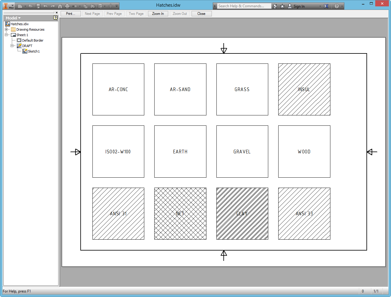 Some hatch patterns are not displayed in print previews and are not ...