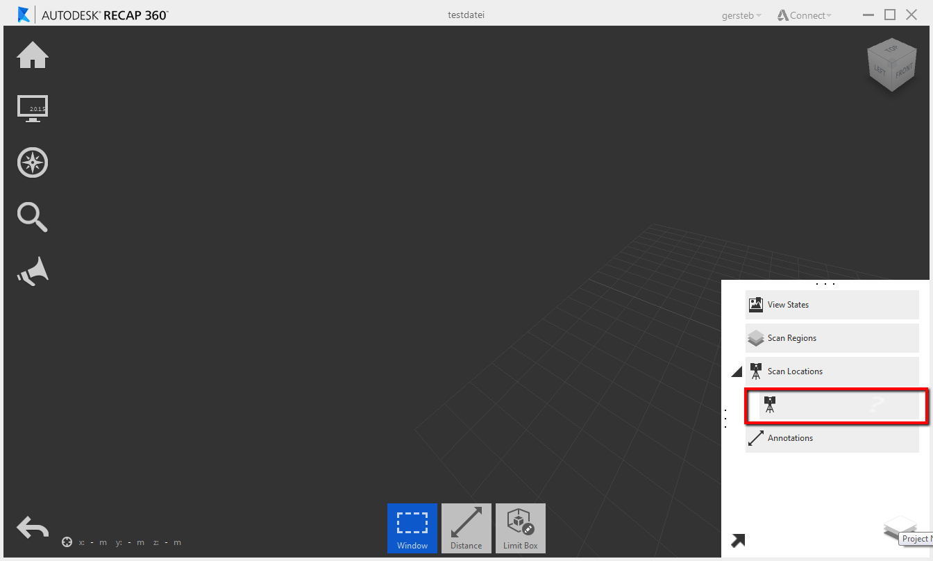 Where to see and to edit the path of attached rcs-files in Autodesk ReCap