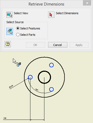 How to retrieve model dimensions in a drawing in Inventor