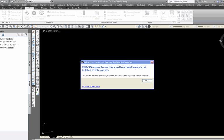 无法从Civil 3D启动SSA