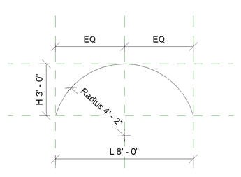 Controlling radius of arc based on three points in Revit family