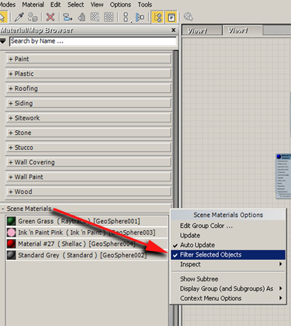 You want to see materials for selected objects only in the new Slate ...