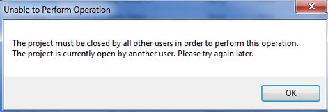 All files in a project are either read-only or shows project currently ...