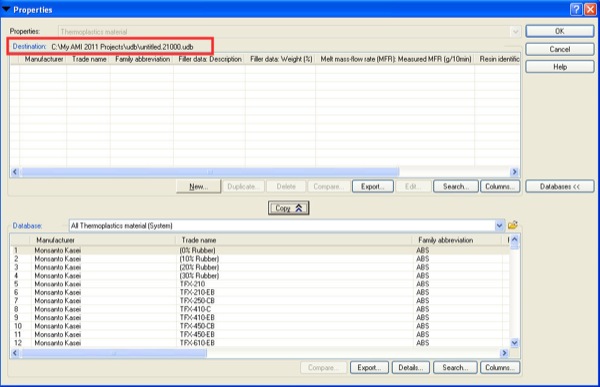 How to create a personal material database in Moldflow
