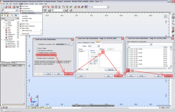 How To Generate Automatic Combinations For Model That Requires Non Linear Analysis In Robot