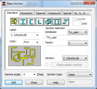How to create and design a user defined thin walled section in Robot Structural Analysis