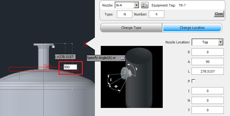 AutoCAD Plant 3D: Set nozzle length on the top of a tank or vessel from ...