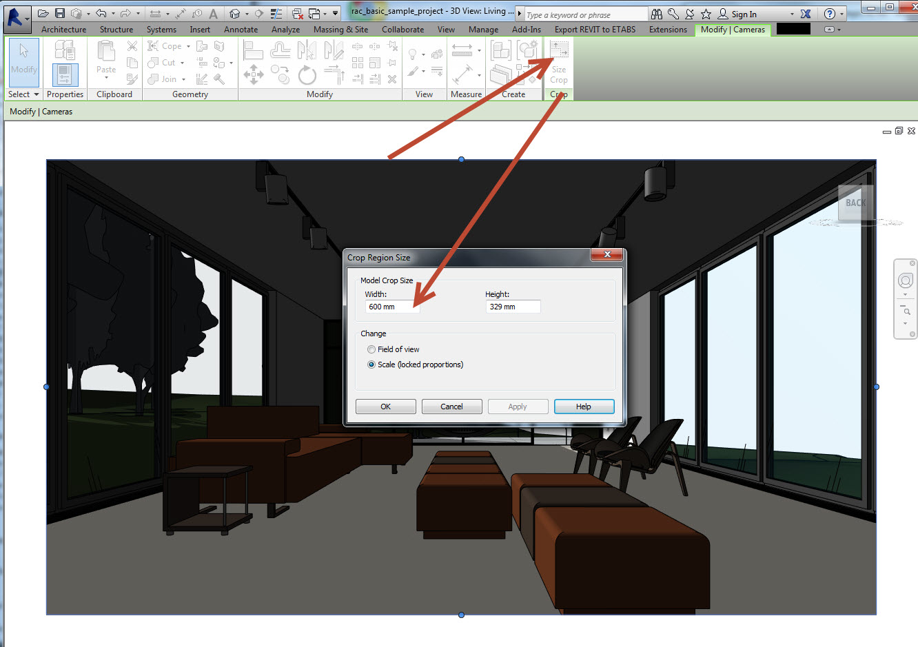 How to change Revit Render exported size