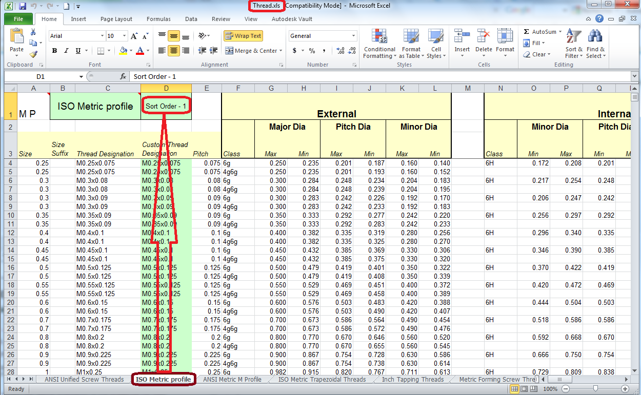 How to change default thread type of tapped hole dialog box in Inventor