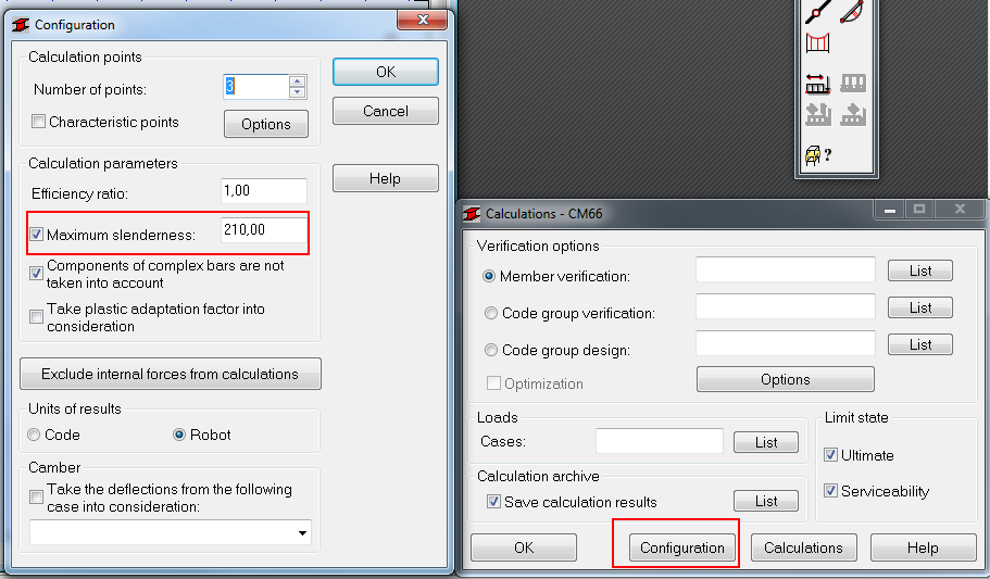 在 Robot Structural Analysis 中根据 EC3 钢结构设计，最大长细比限制默认固定为 210