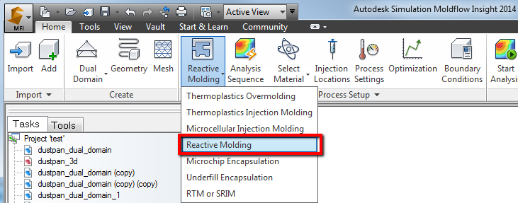 How to run a simulation with thermoset material in Moldflow