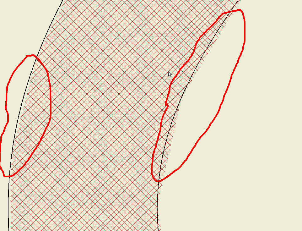 Hatch crosses sketched geometry lines in Inventor Drawings