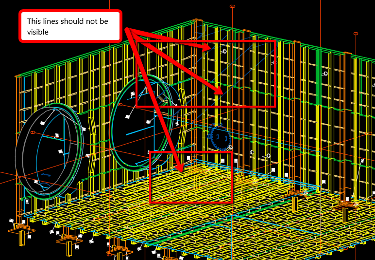 Incorrect visible or hidden lines appear on overview drawings in ...