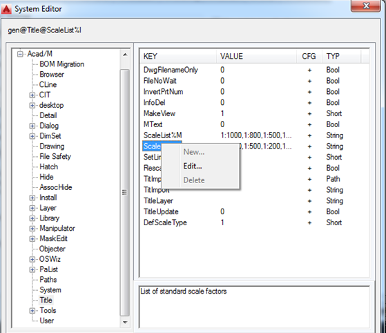 How to add custom scales to the AutoCAD Mechanical scale list