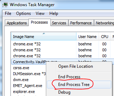 The Autodesk CER Report appears and Autodesk Vault Client finished