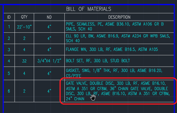 如何在AutoCAD Plant 3D中按详细描述对BOM表条目进行排序