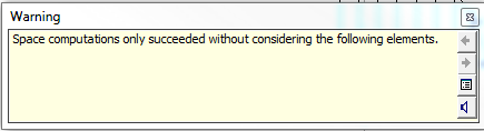 "Space computations only succeeded without considering the following elements" when opening file ...