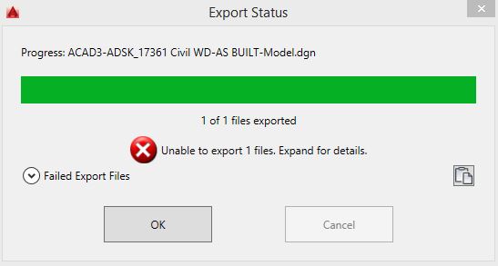 Unable to export MicroStation DGN Files from Civil 3D