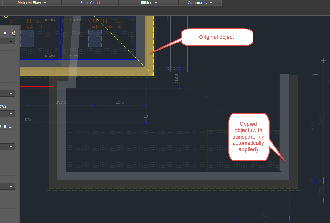 New Objects Created copied As Transparent In AutoCAD
