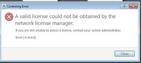 "A valid license could not be obtained by the network license manager" when pulling a network ...