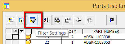Creating Parts List based on View Representation or Level of Detail in Inventor