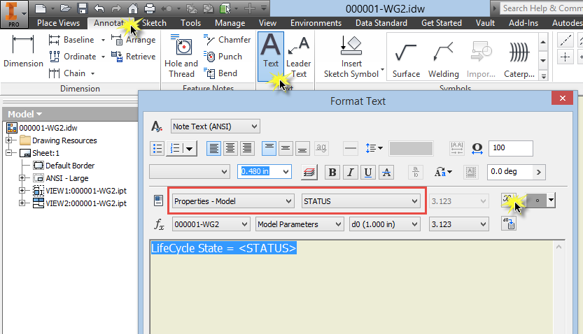 How to add the Vault Lifecycle State to AutoCAD or Inventor drawing