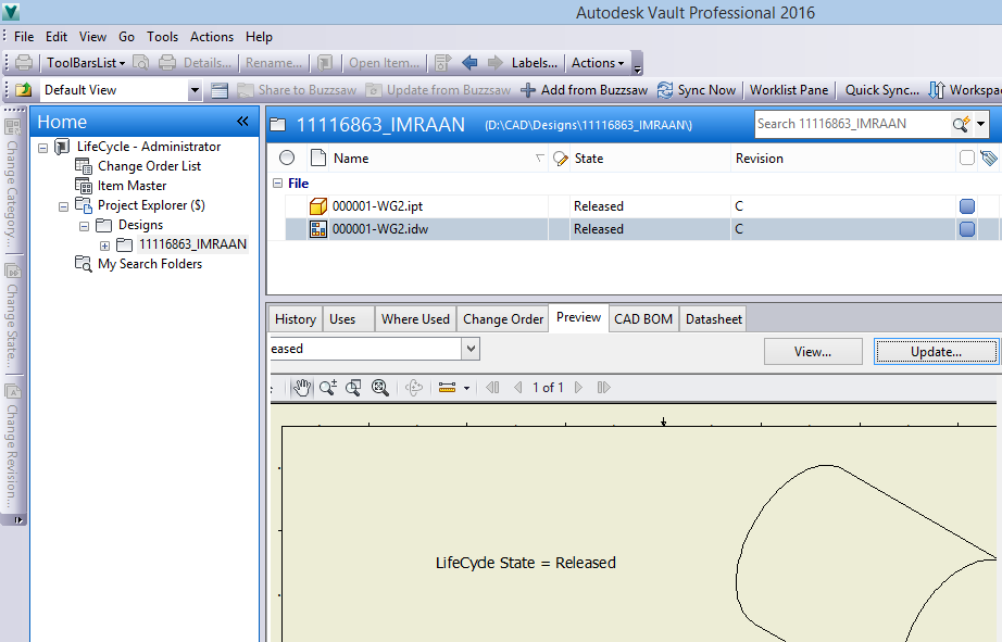 如何将 Vault 生命周期状态添加到 AutoCAD 或 Inventor 工程图