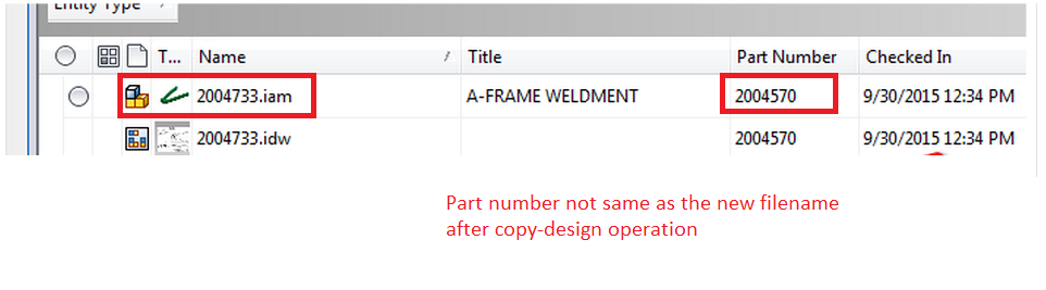 Copy Design in Vault does not update Part Number with File Name