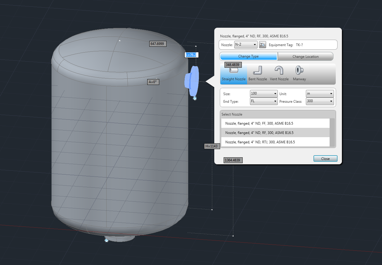 Cannot connect a pipeline to an equipment in AutoCAD Plant 3D