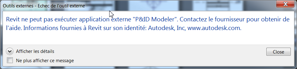 P&ID modeler external tools reports an error when launching Revit after ...