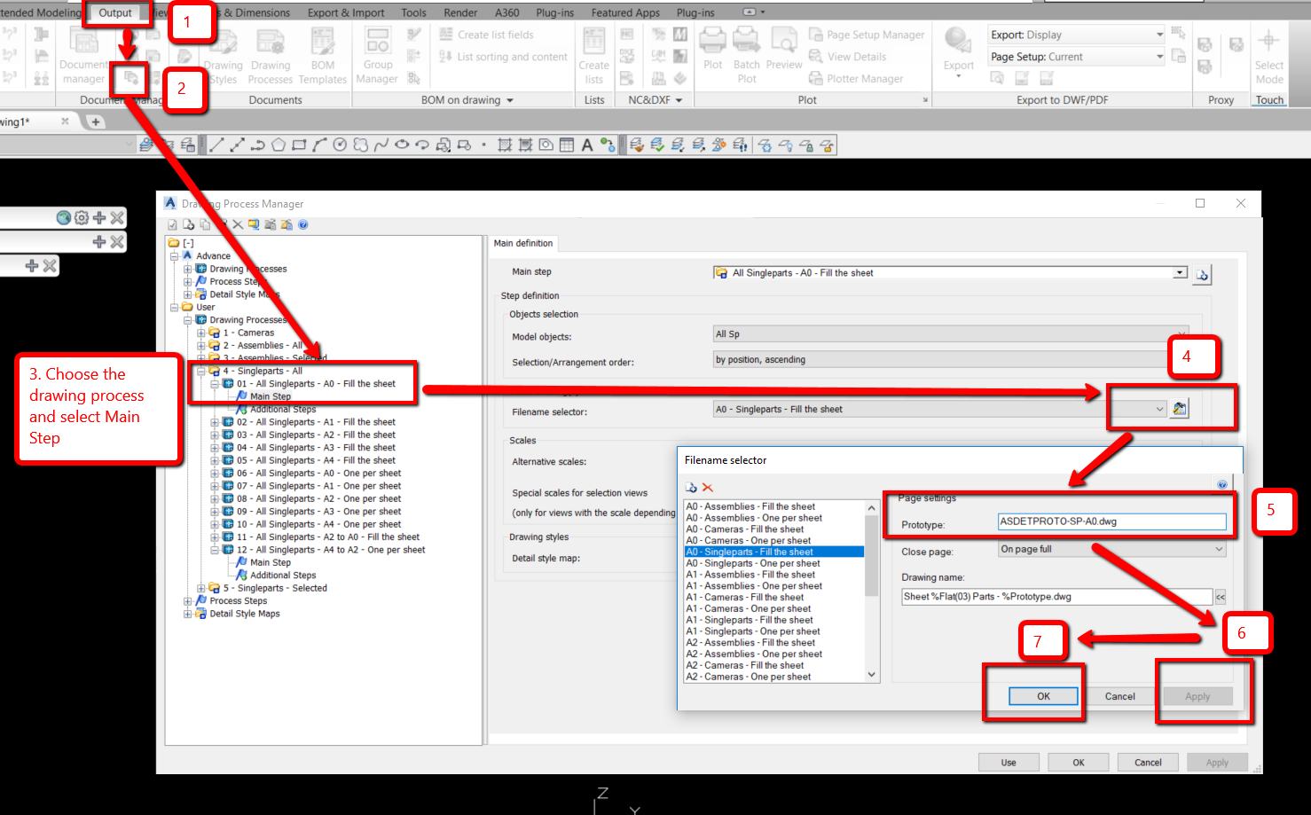Generating drawings using only specific or custom prototypes in Advance ...