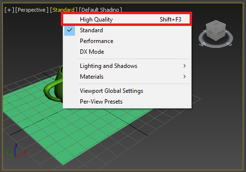 Realistic Mode seems to be missing in the 3ds Max 2018 viewport settings
