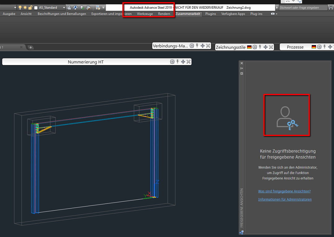 The "Shared views" feature no longer works in Advance Steel