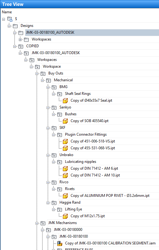 How to copy a designs entire folder hierarchy structure to another folder using Vaults Copy Design