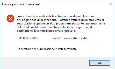 Inventor: Error message "Asset Publishing Error" is shown while ...