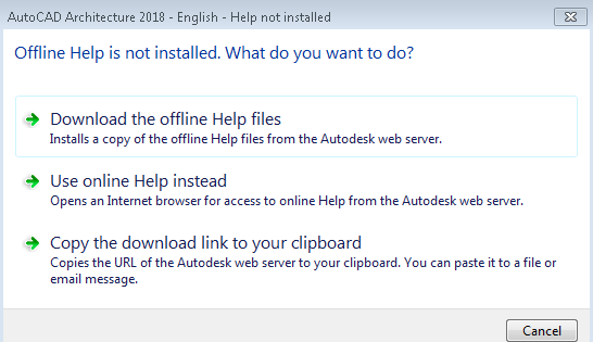 Error: "Offline Help is not installed" when trying to access AutoCAD ...