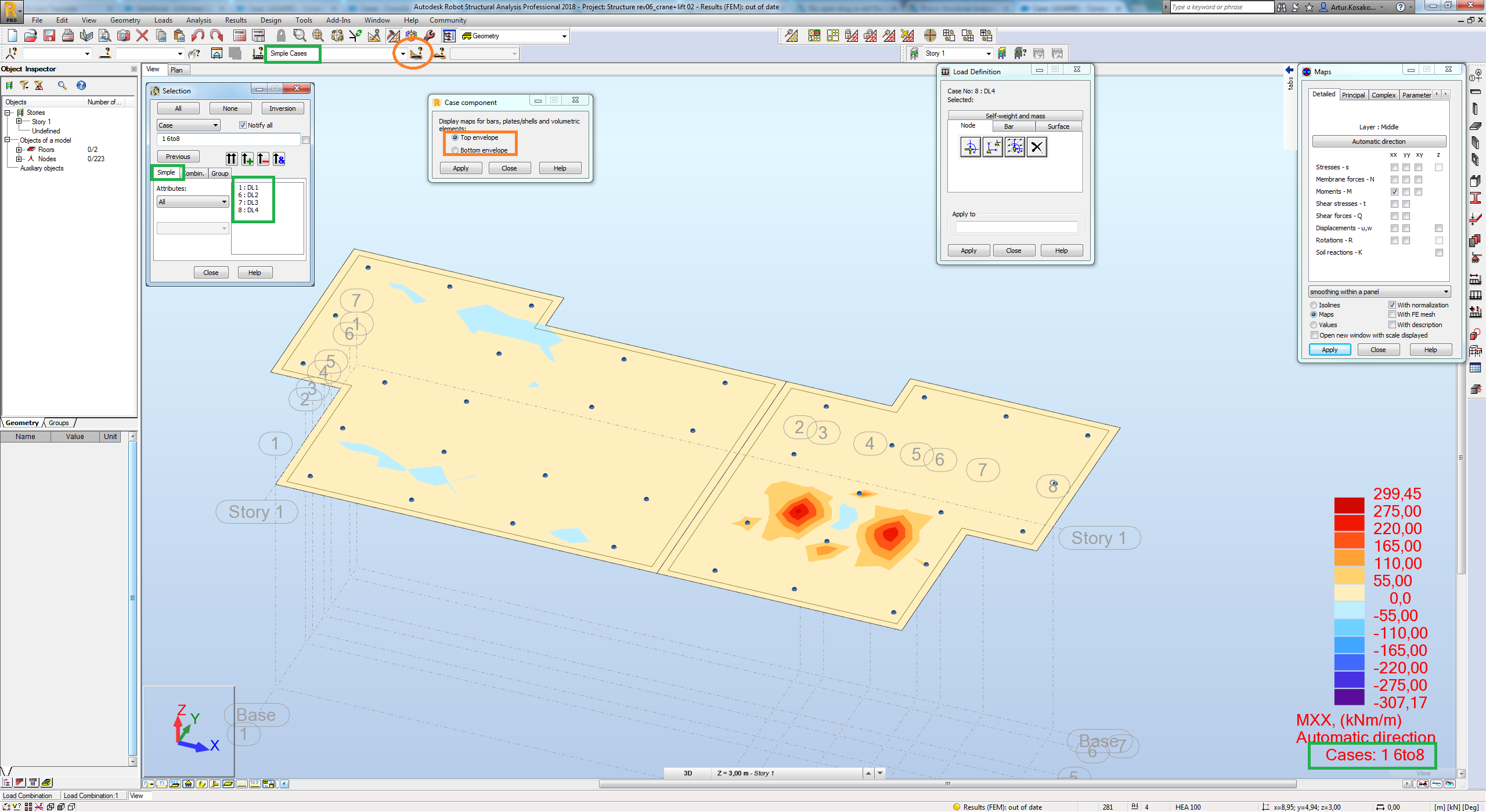 How to display map envelope for code combinations or list of simple load cases / manual ...