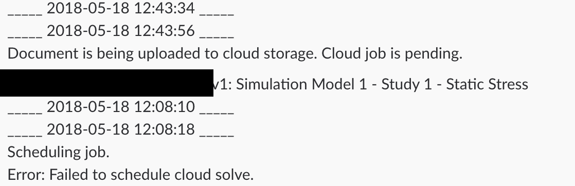 "Failed to Schedule Cloud Solve" when attempting to solve a Fusion ...