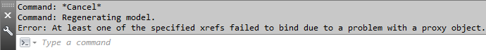 "Error: At least one of the specified xrefs failed to bind due to a problem with a proxy object ...