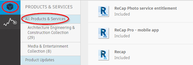 Setting up access to ReCap Pro and Photo