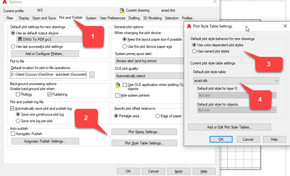 How To Set The Default Plot Style In AutoCAD AutoCAD 2019 Autodesk