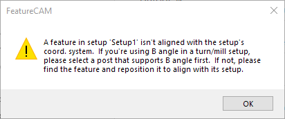 "A feature in setup 'Setup1' isn't aligned with the setup's coord. system..." when simulating in ...
