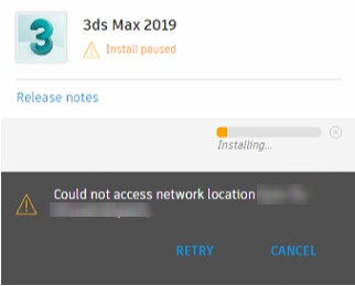 Error: "Could not access network location" while installing 3ds Max ...