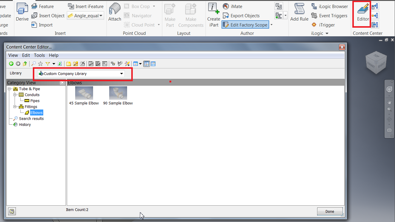 Creating a custom fitting and standard in Inventor Tube & Pipe