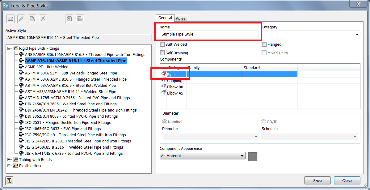 Creating a custom fitting and standard in Inventor Tube & Pipe