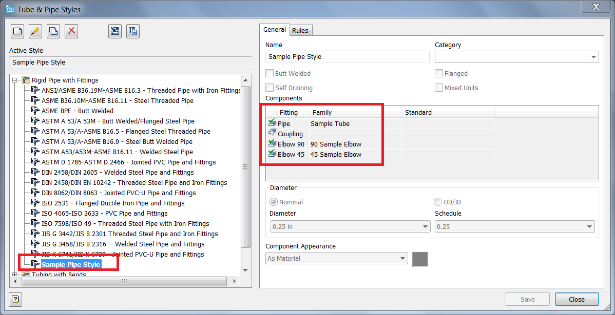 Creating a custom fitting and standard in Inventor Tube & Pipe