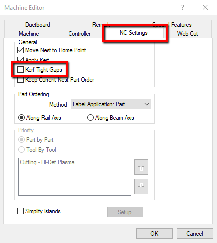 Vee Notches applied on nested parts in CAMduct are not cut out on the ...