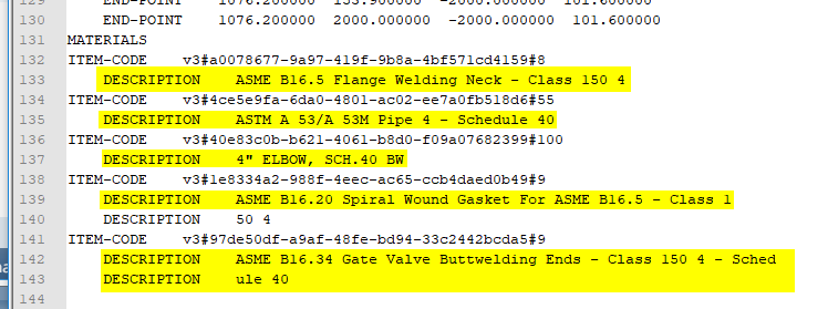 Missing description in bill of materials (BOM) in Isometrics created ...