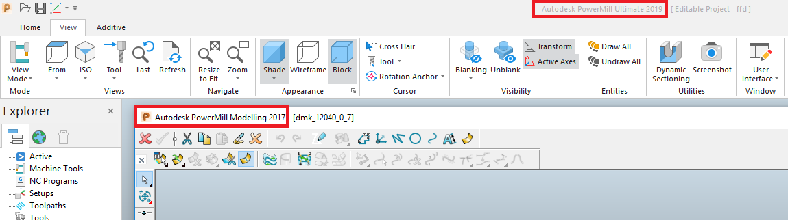 How to set a version of PowerMill Modelling same as PowerMill when launching surface modelling